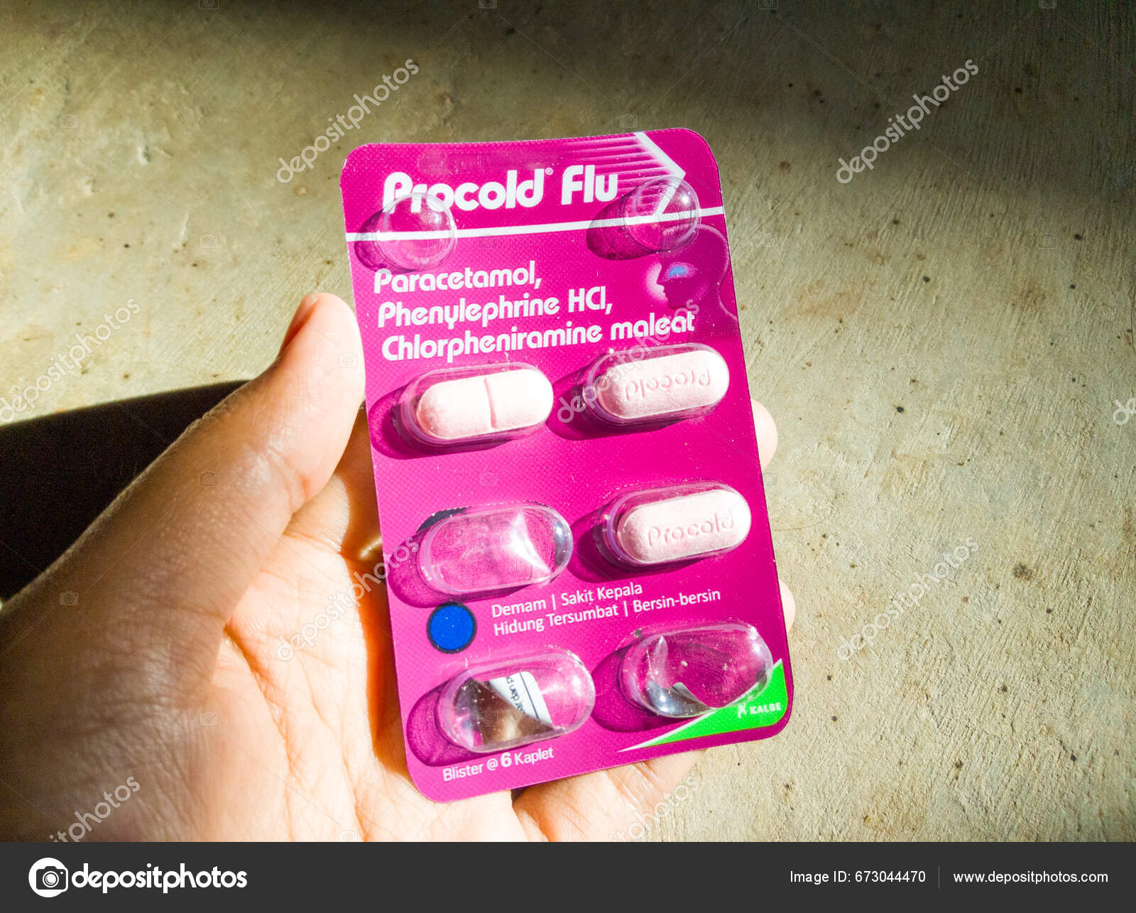 West Sumatra Indonesia August 2023 Procold Flu Medicine Used Relieve ...