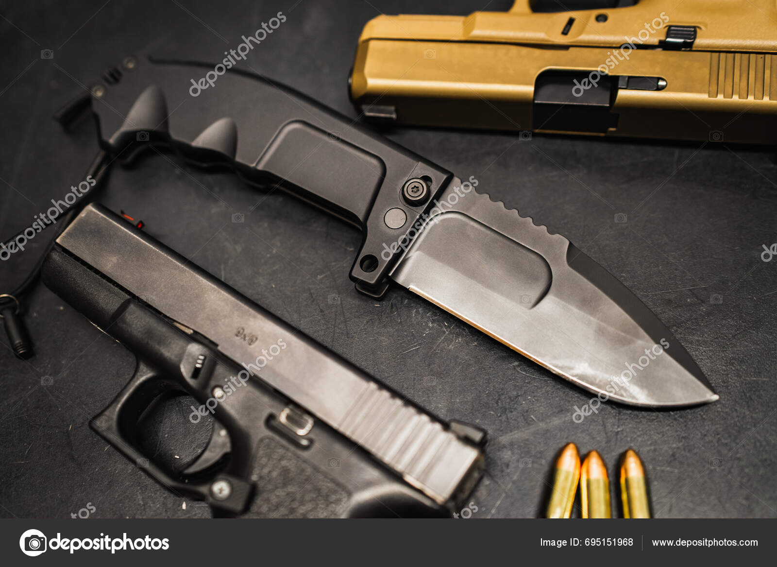 Firearms Steel Arms Folding Tactical Knife Pistols High Quality Photo ...