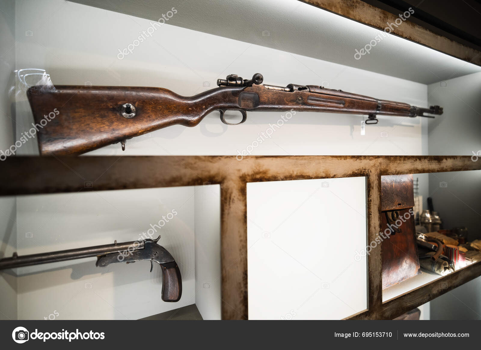 Museum Weapons Old German Bolt Action Rifle Second World War — Foto de ...