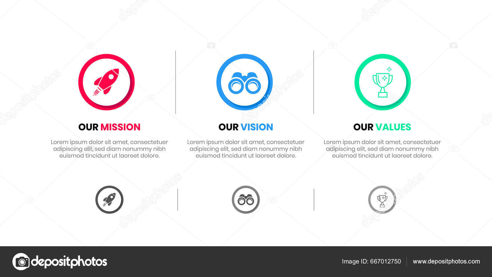Mission Vision Values Infographic Banner Template Company Goal ...