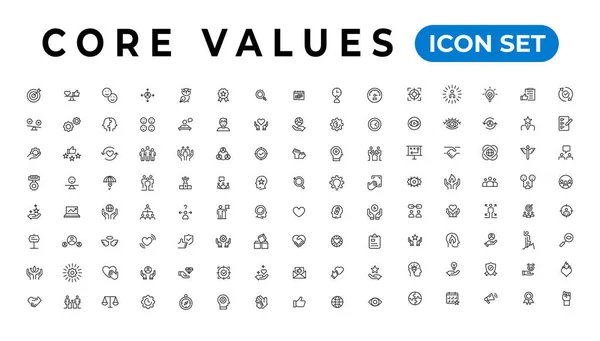 Mission Vision Value Icon Set Outline Illustration Icons Core Values ...