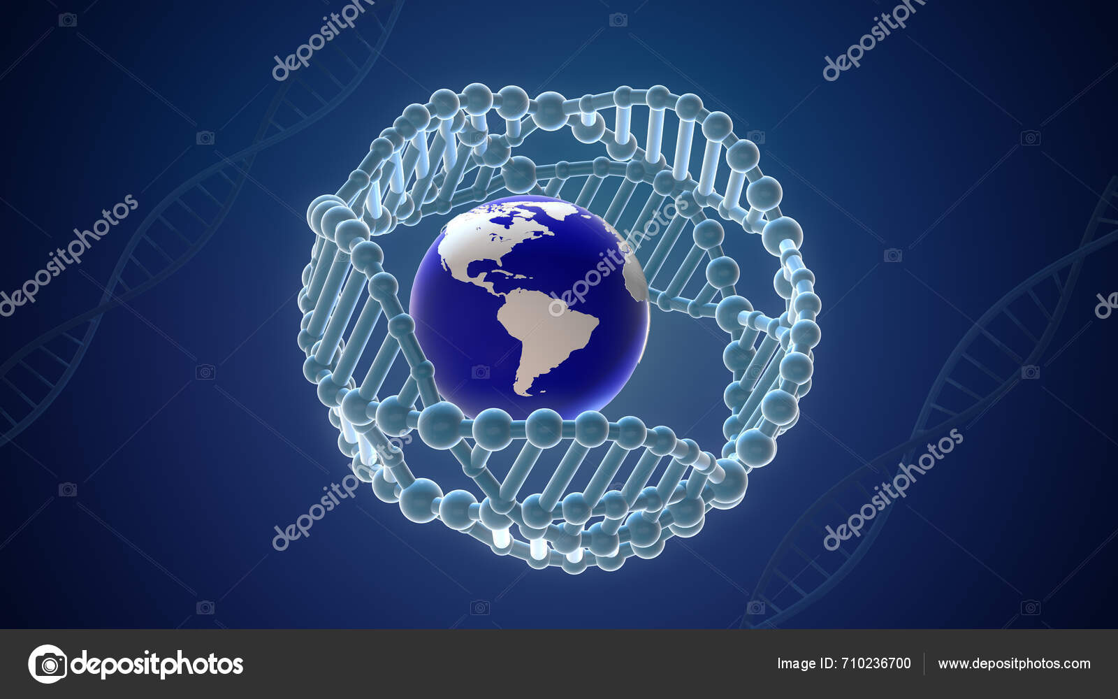 Dna Helical Molecule Planet Earth — Stock Photo © SilverPlace #710236700