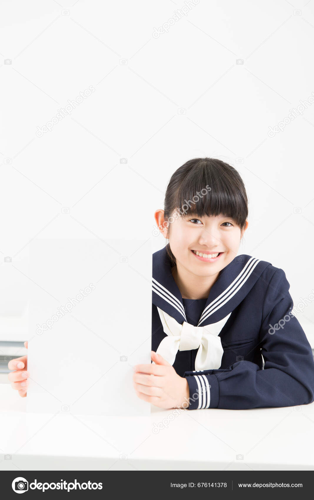 Portrait Beautiful Young Student School Uniform — Stock Editorial Photo ...