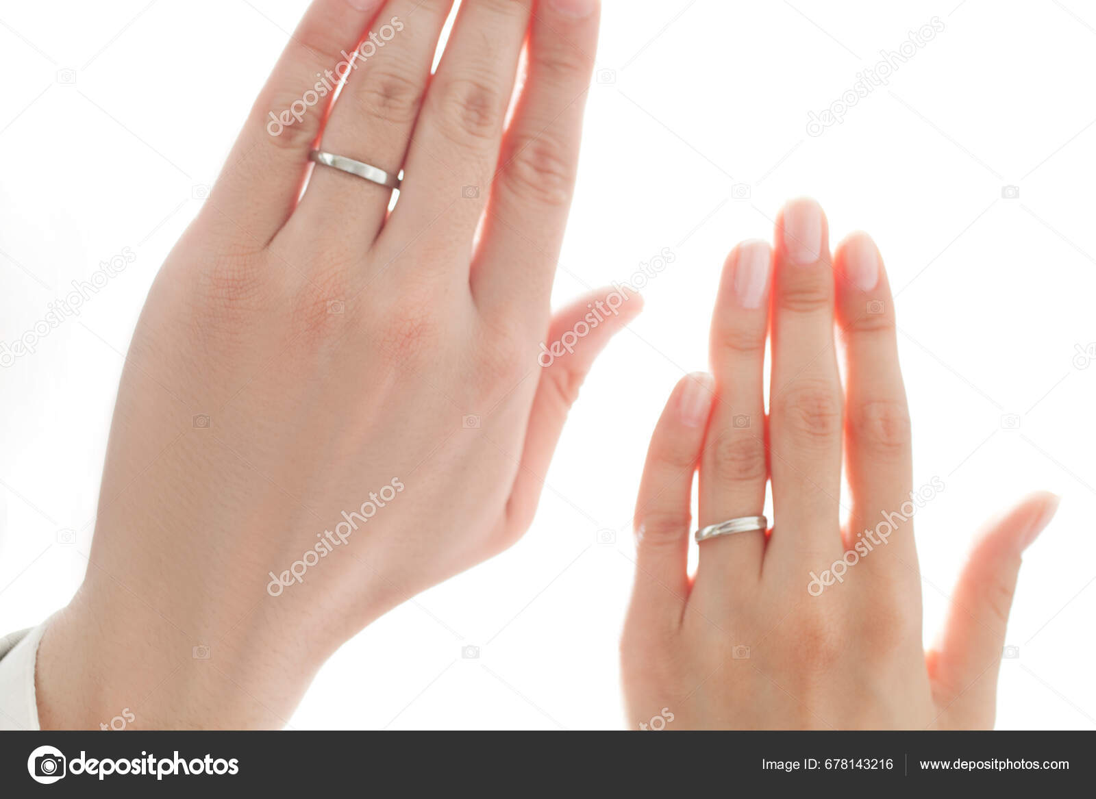 Two Hands Wedding Rings Them — Stock Photo © Paylessimages #678143216