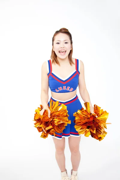 Cheerleader Jepang Terisolasi Pada Latar Belakang Putih — Stok Foto © Paylessimages 678134520