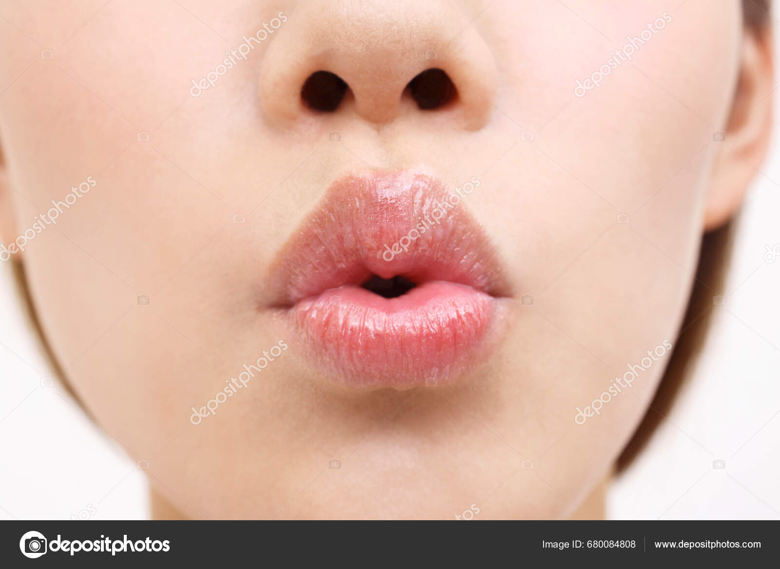 Woman Beautiful Lips White Background — Stock Photo © Paylessimages ...