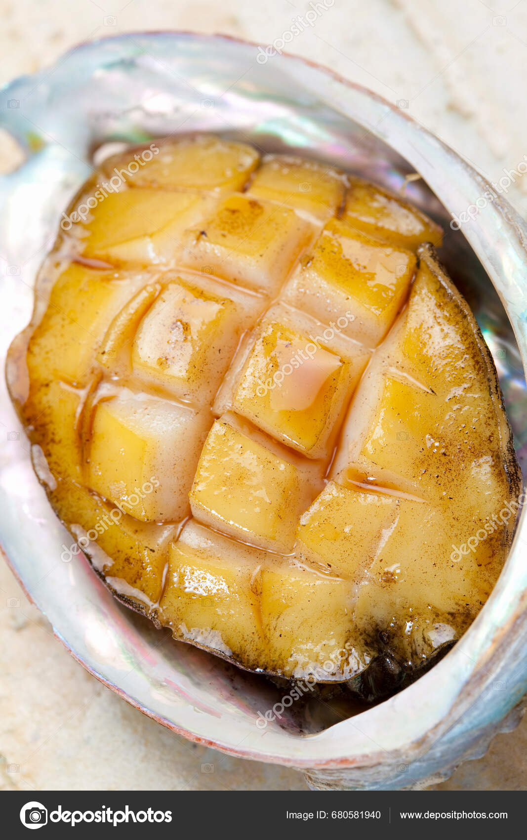 Baked Abalone Steak Marine Gastropod Mollusc Seafood — Stock Photo ...