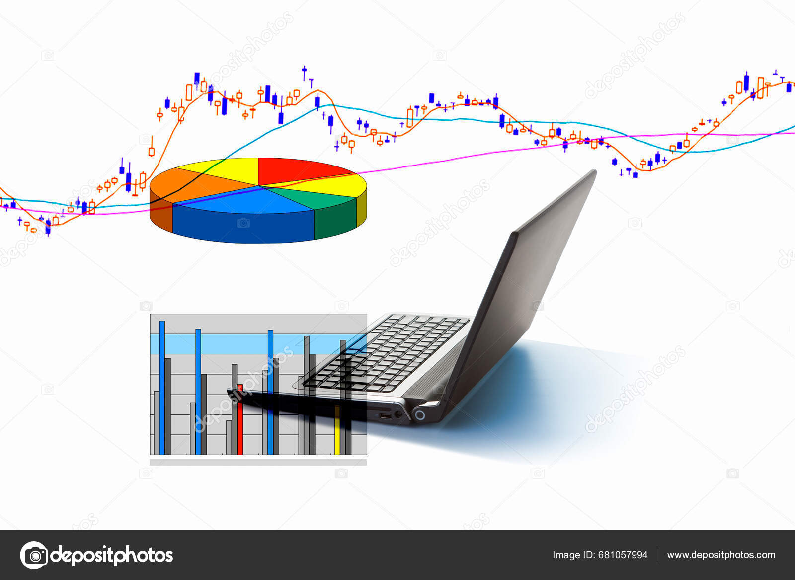 Laptop Chart Graph — Stock Photo © Paylessimages #681057994