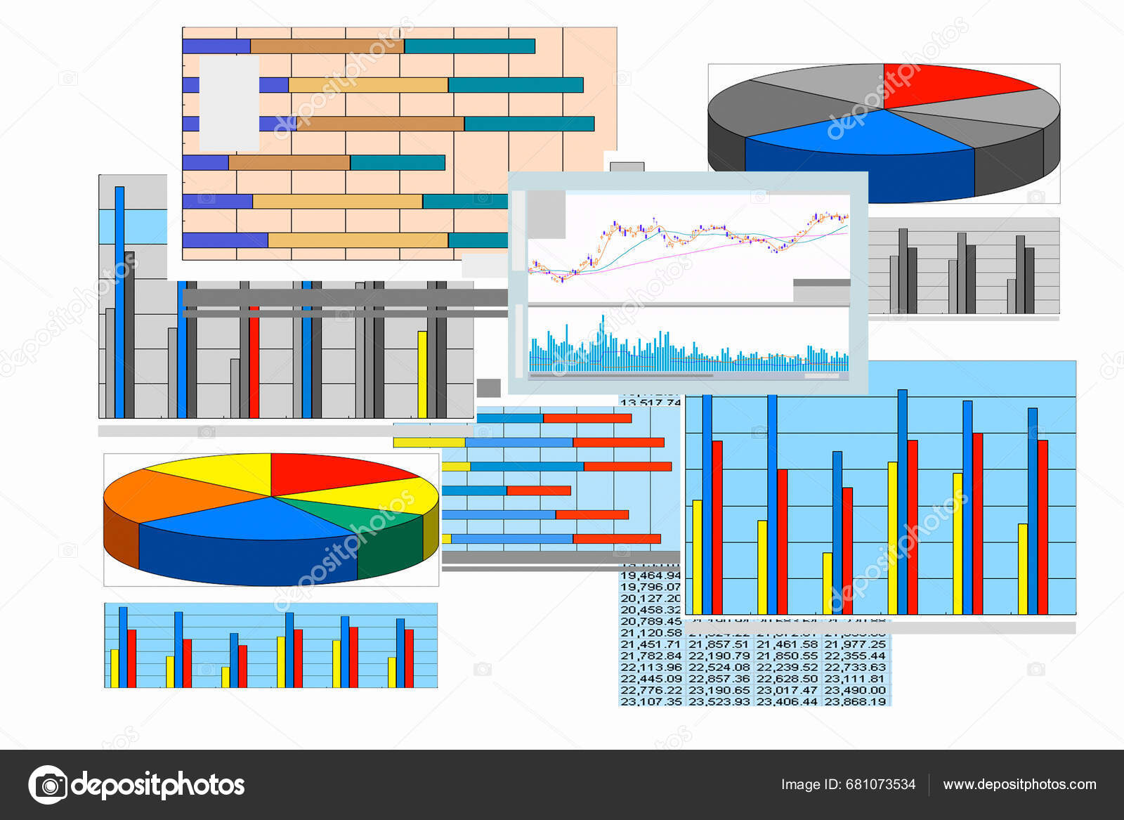 Illustration Business Graphics Isolated White Background — Stock Photo ...