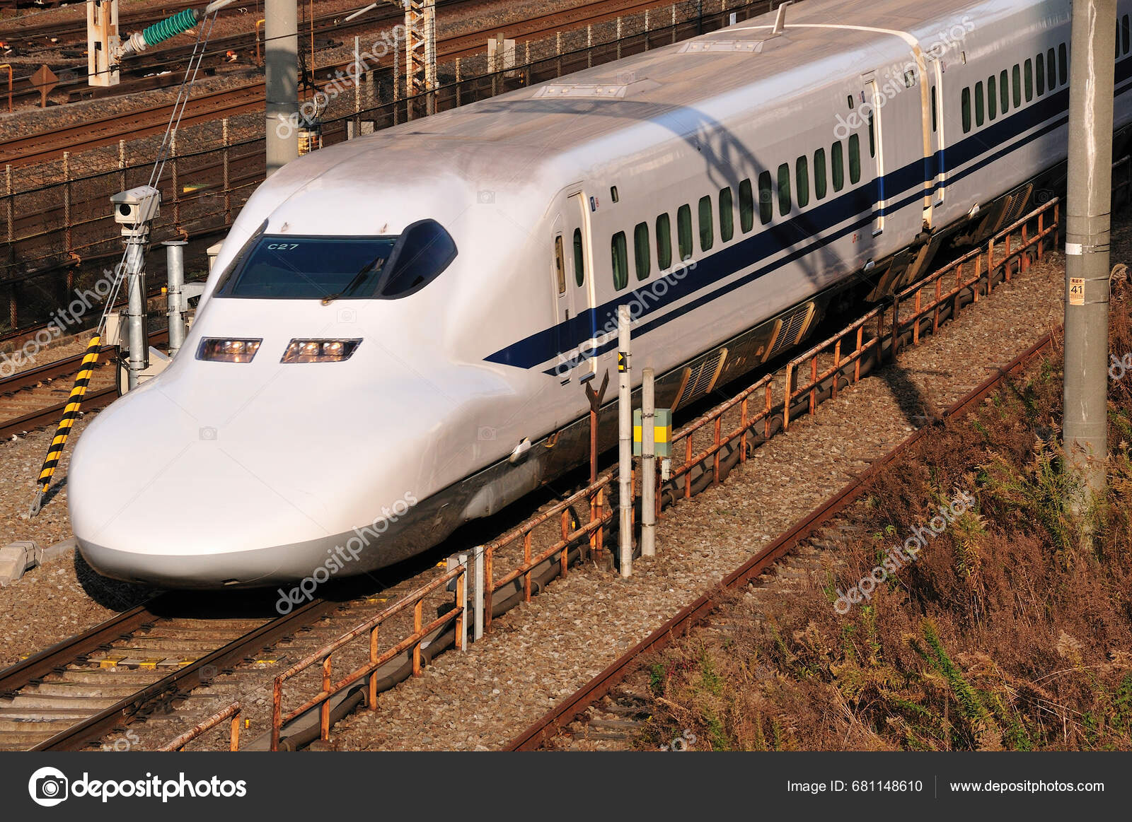 Fast Shinkansen Bullet Train Speeding Japan — Stock Editorial Photo ...