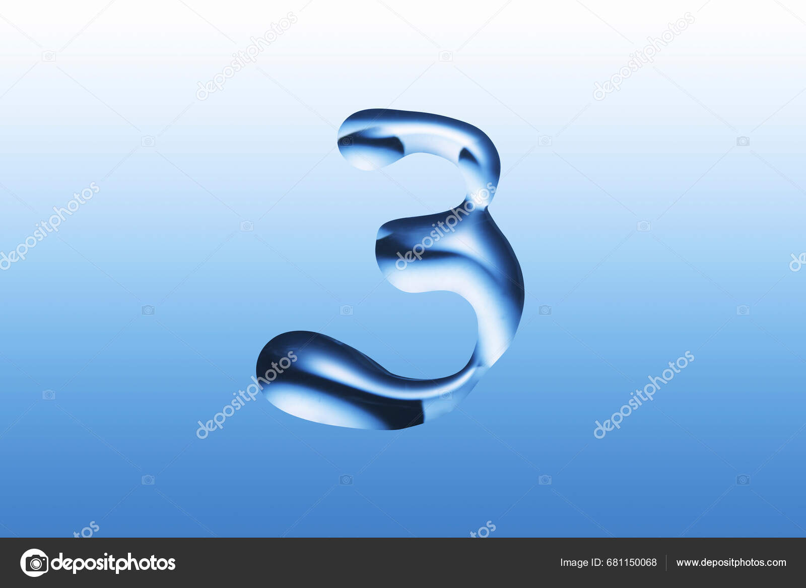 Number Three Made Drop Water — Stock Photo © Paylessimages #681150068