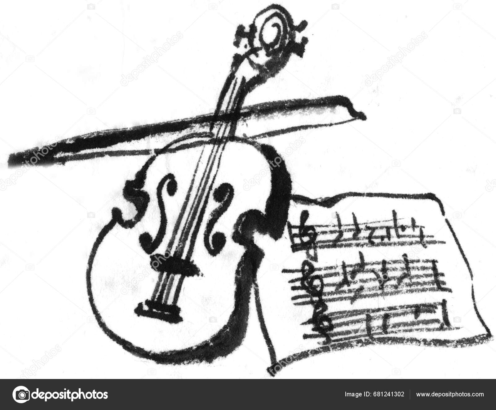 Hand Drawn Illustration Violin Sketch — Stock Photo © Paylessimages ...