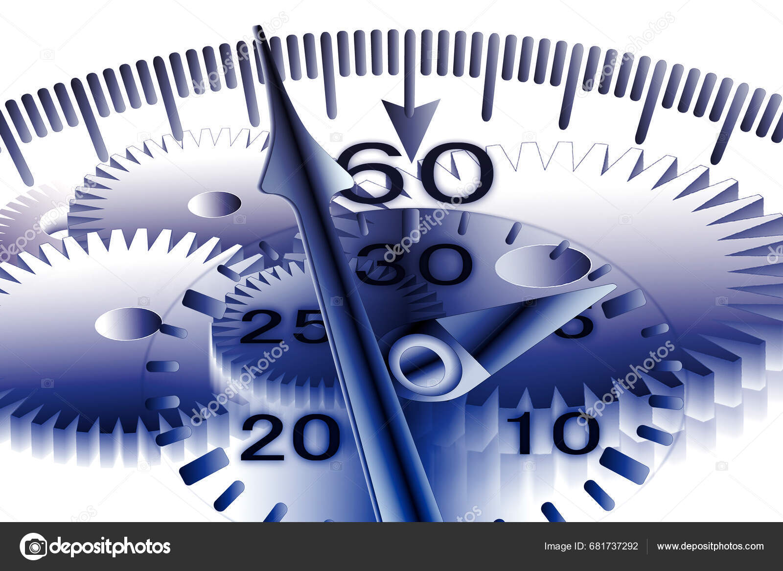 Compass Blue Dial Technology Illustration Measure Instrument — Stock ...