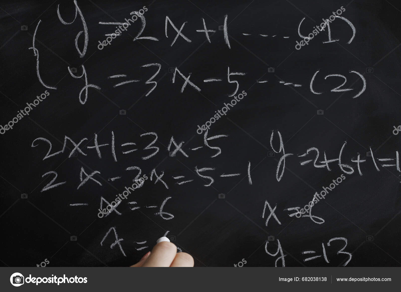 Hand Drawing White Chalkboard Math Formulas — Stock Photo ...