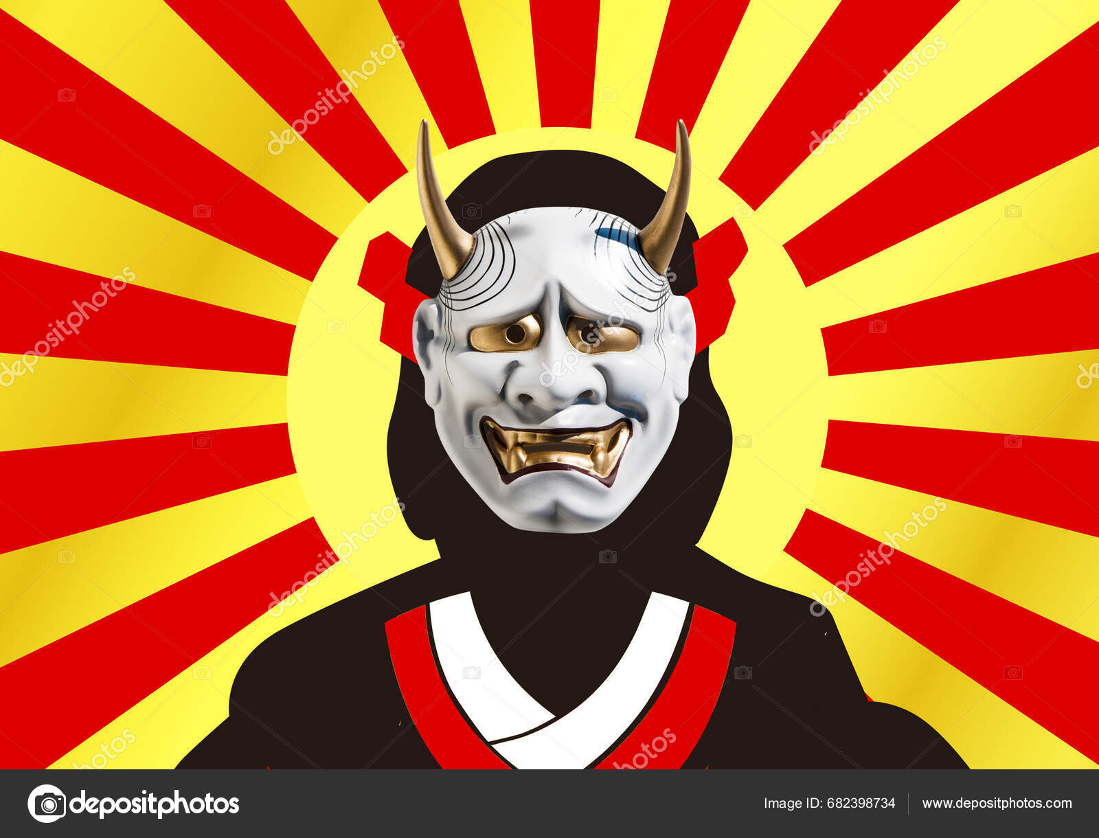 Japanese Demon Mask Human Silhouette — Stock Photo © Paylessimages ...