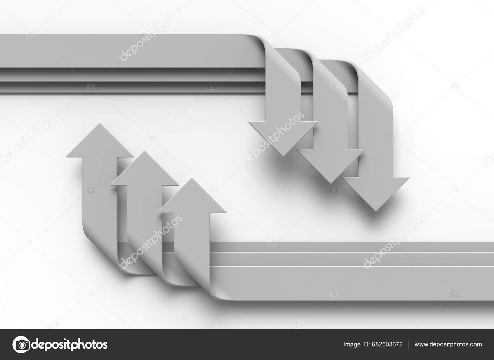Rendering Illustration Arrows Direction — Stock Photo © Paylessimages #682503672