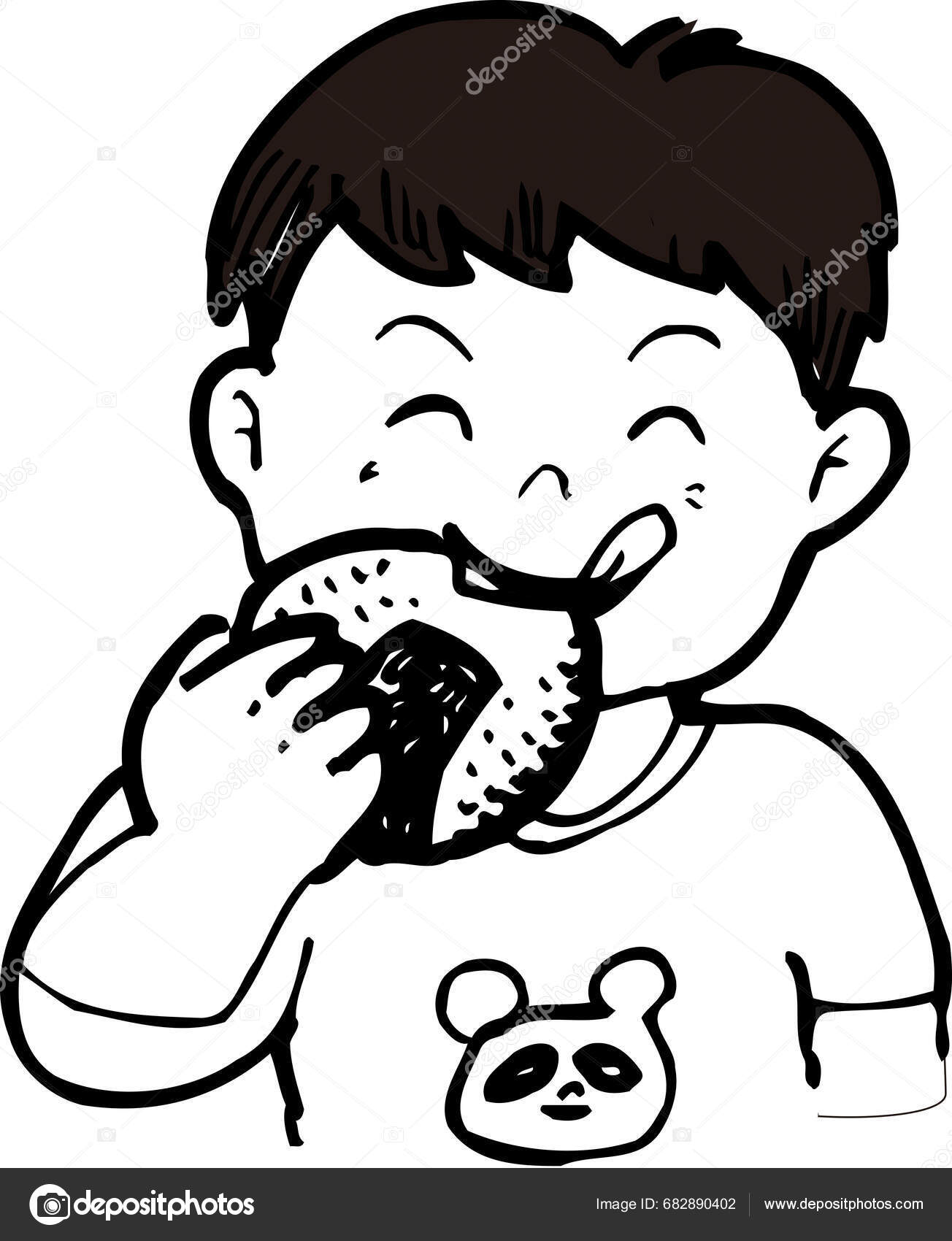 Illustration Cartoon Boy Eating Cookie — Stock Photo © Paylessimages ...