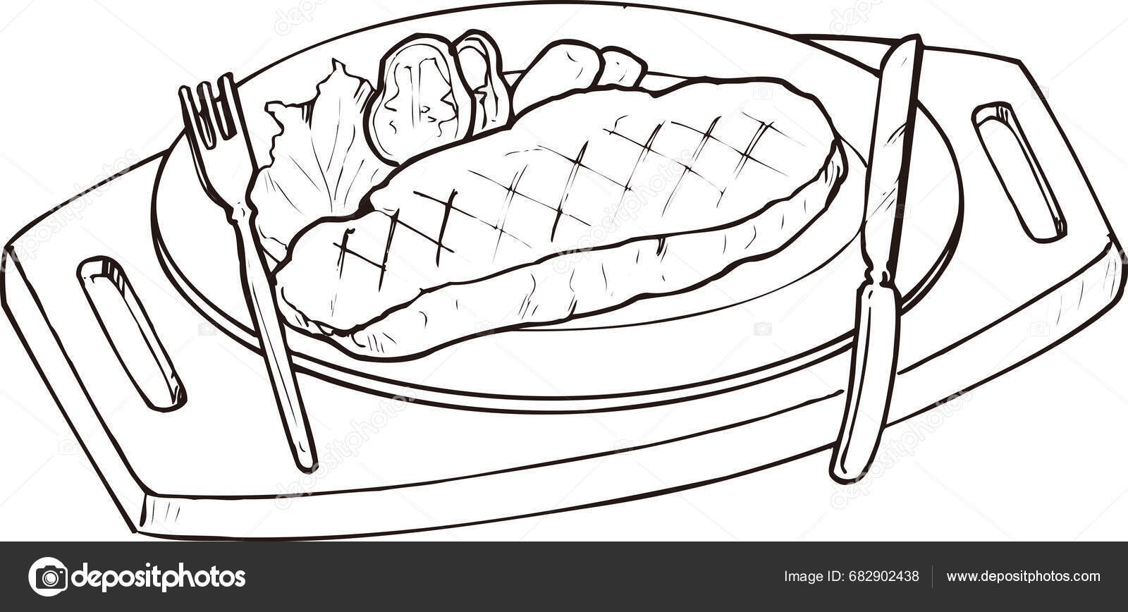 Steak Outline Illustration Food Concept — Stock Photo © Paylessimages ...