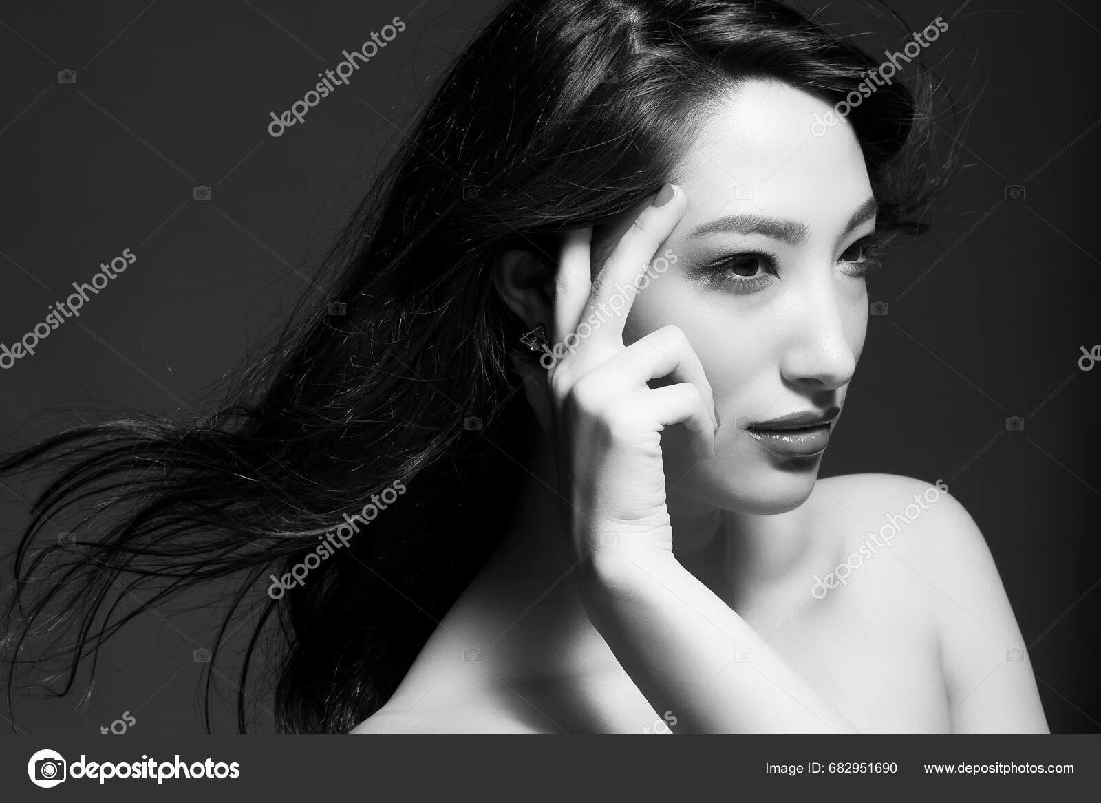 Beautiful Young Asian Woman White Background — Stock Photo ...