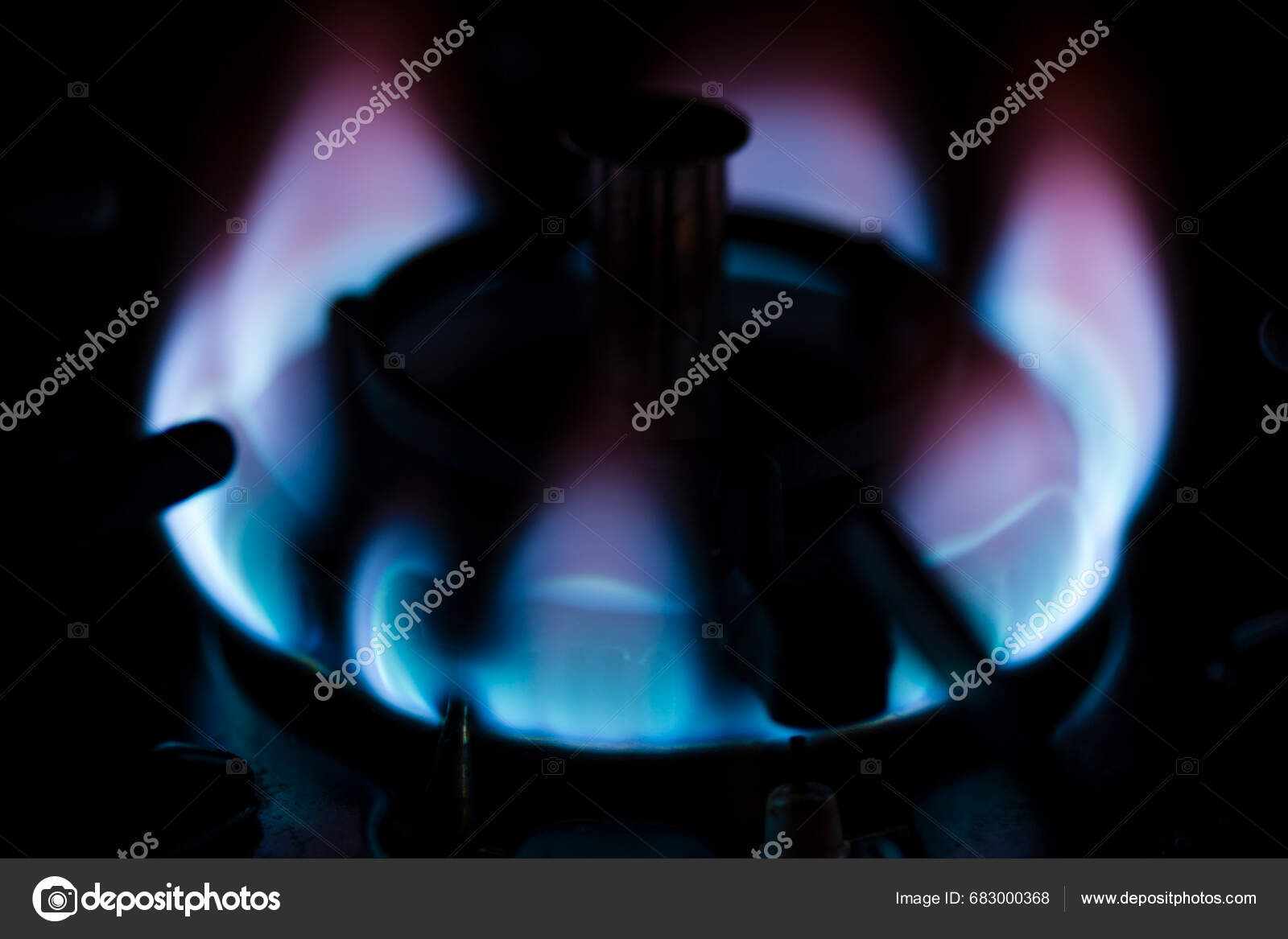 Burning Gas Burner Stove Dark Background — Stock Photo © Paylessimages ...