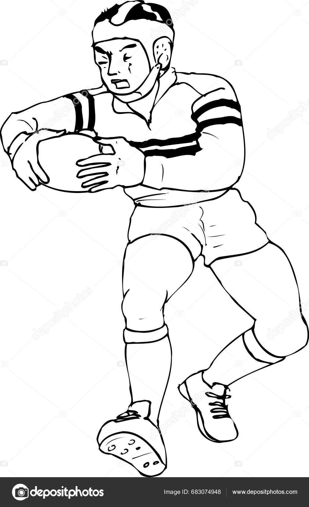 Simple Black Illustration Rugby Player — Stock Photo © Paylessimages ...