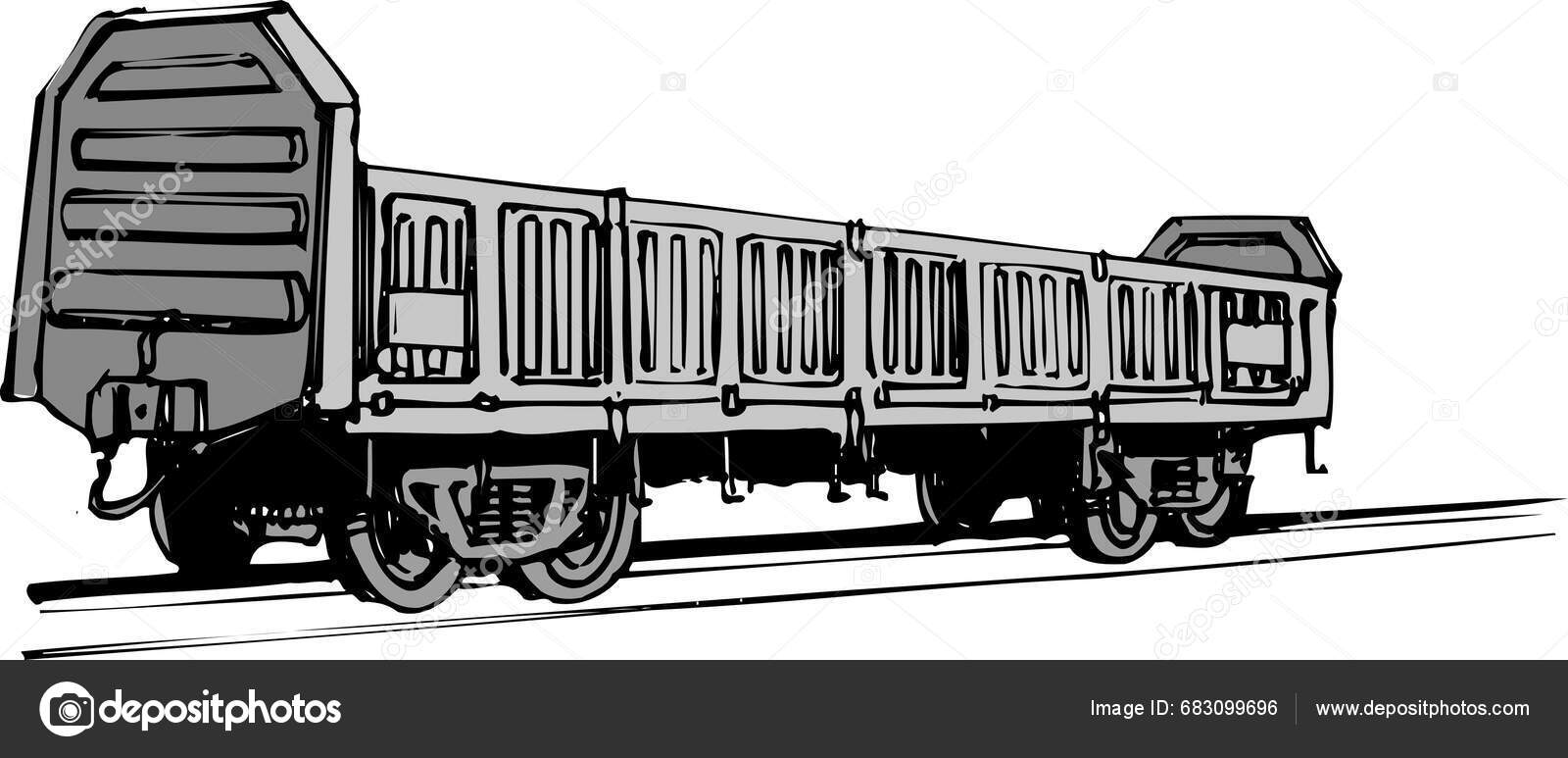 Sketch Illustration Train Wagon — Stock Photo © Paylessimages #683099696