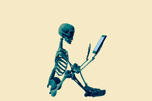Skeleton on phone Stock Photos, Royalty Free Skeleton on phone Images ...