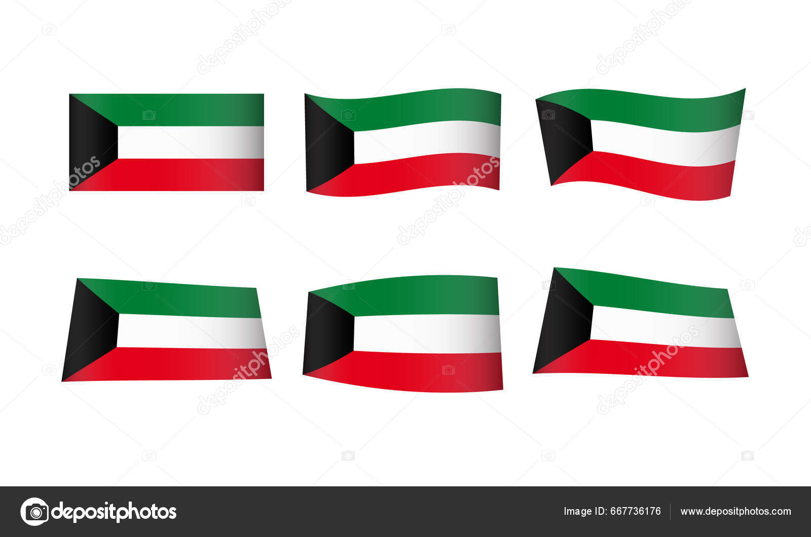 Vector Illustration Set Flags Kuwait Stock Vector by ©Scatterbounce ...