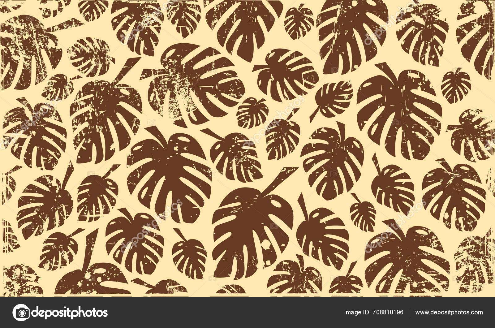 Retro Wallpaper Plant Leaf Pattern Scratched Texture Old Aged Damaged ...