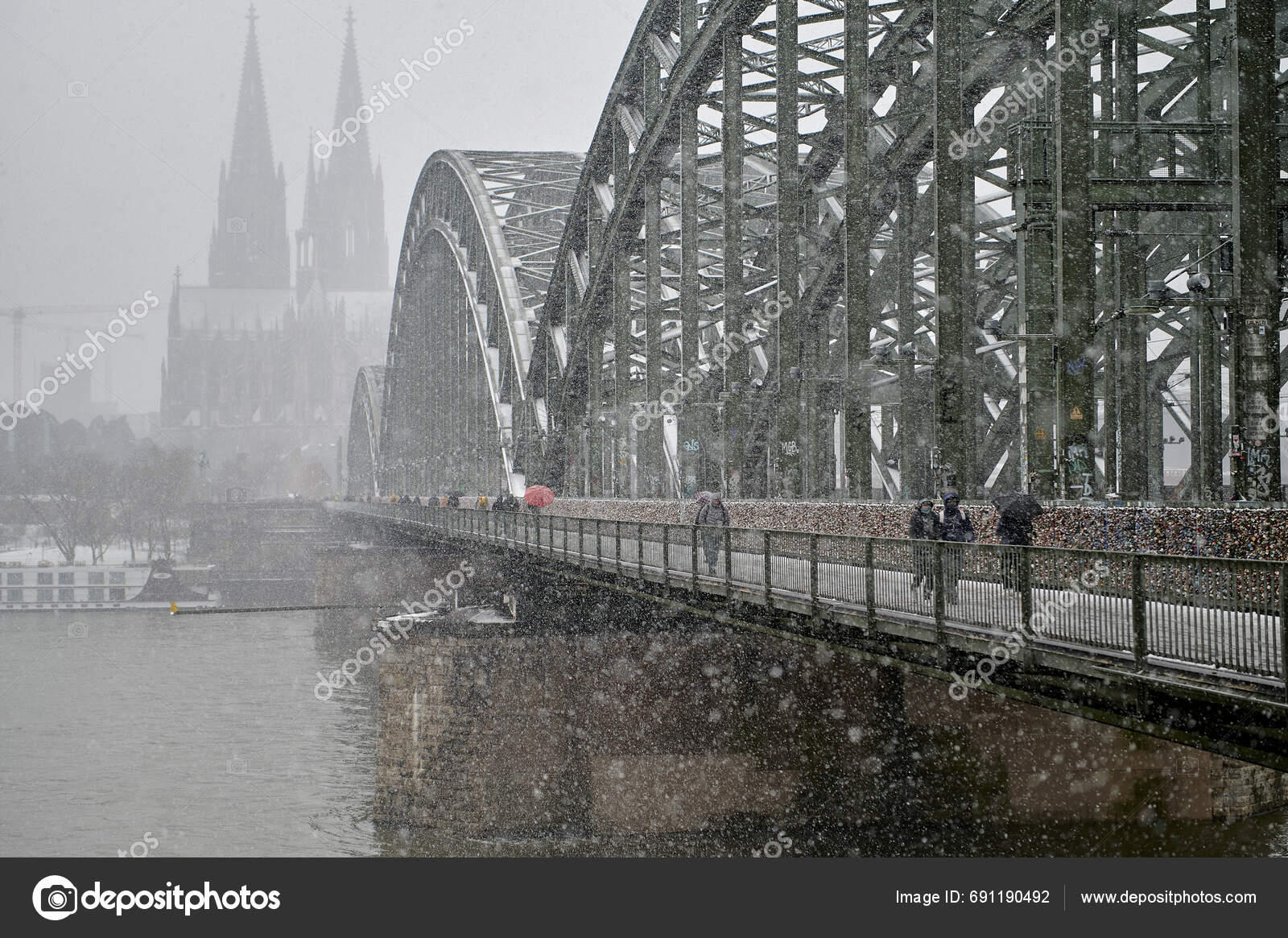 Cologne Germany December 2023 Rhine River Hohenzollern Bridge Cologne ...