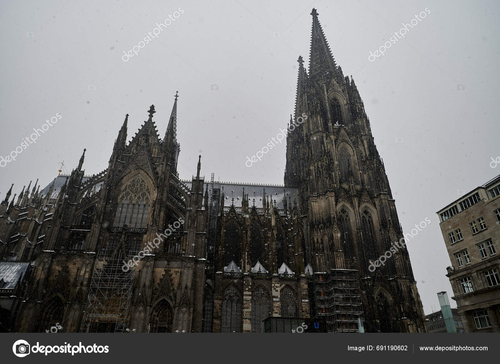 Cologne Germany December 2023 Cologne Cathedral Snowfall City – Stock ...