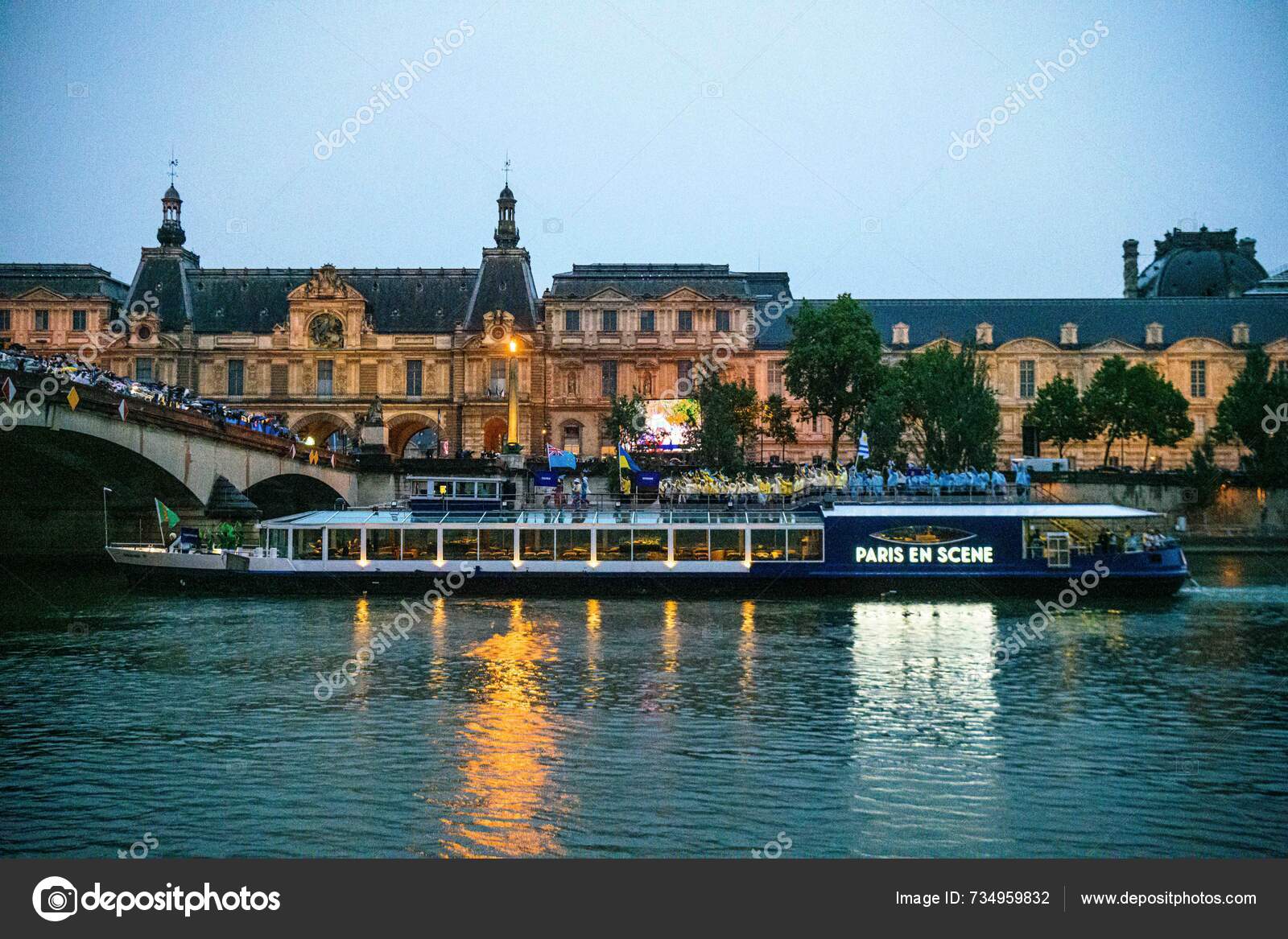 Paris Frankreich Juli 2024 Eröffnungsfeier Der Olympischen Spiele 2024 — Redaktionelles ...
