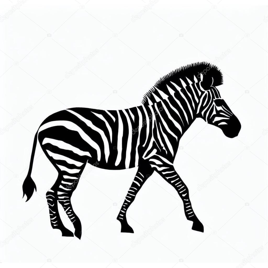 Silueta vectorial de cebra, llamativa ilustración de cebra para ...