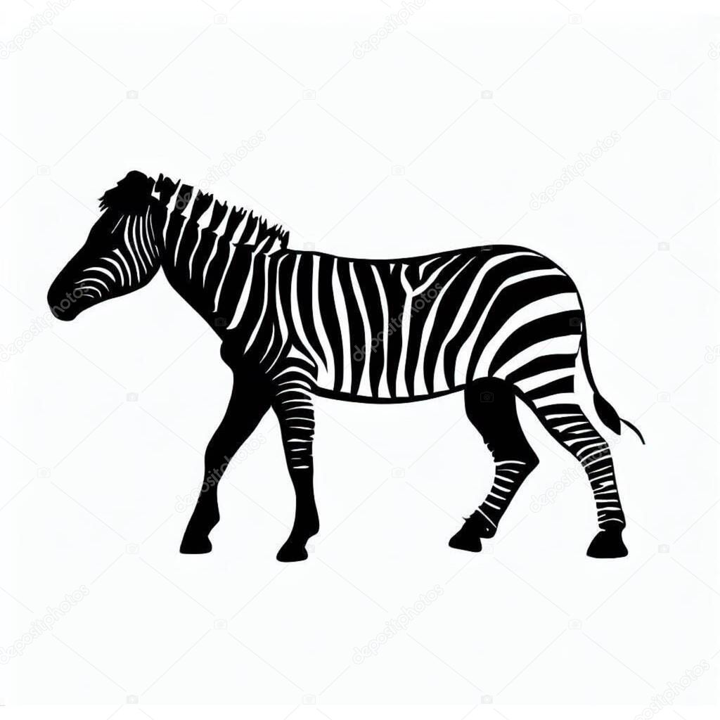 Silueta vectorial de cebra, llamativa ilustración de cebra para ...