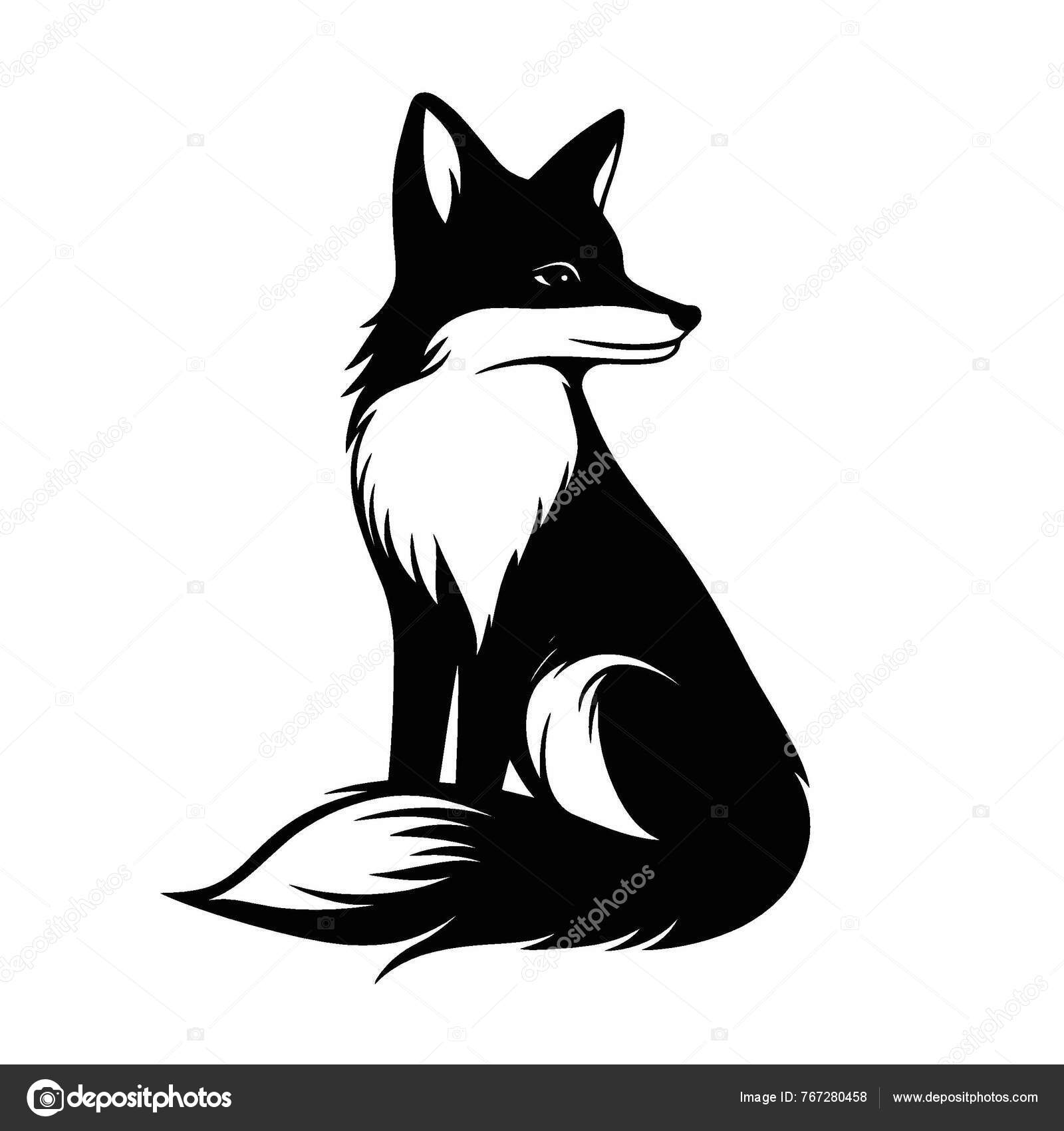 Illustrazione Di Volpe In Bianco E Nero Disegno In Bianco E Nero Di