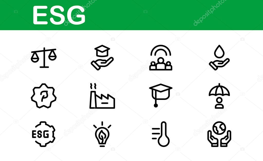 Amplia colección de iconos ESG - Perfecto para el branding de ...