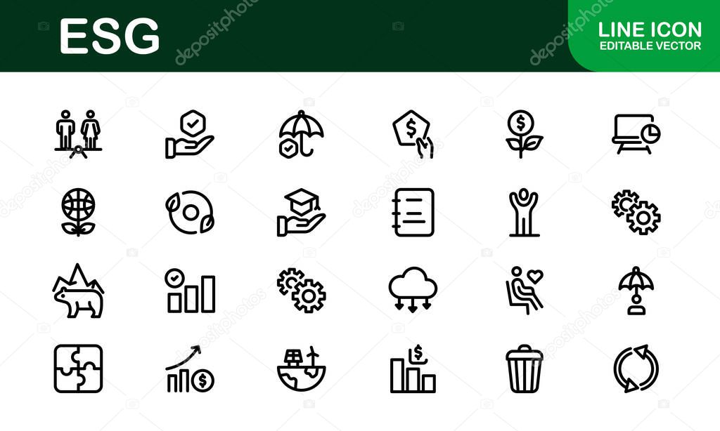 Amplia colección de iconos ESG - Perfecto para el branding de ...