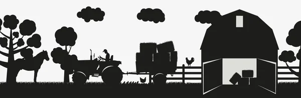 100,000 Farm scene silhouette Vector Images | Depositphotos