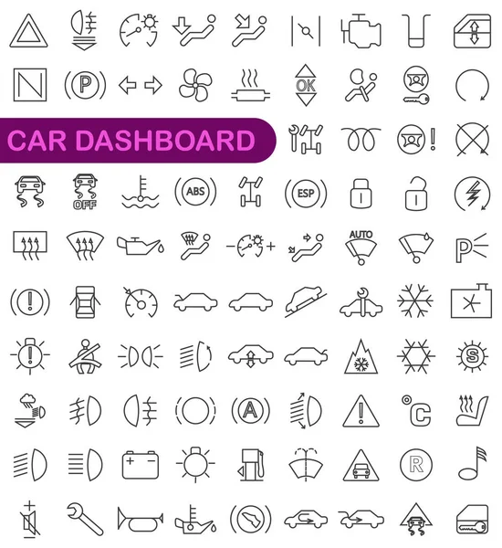 Car Dashboard Icons Car Control Panel Interface Dashboard Icons Eps ...