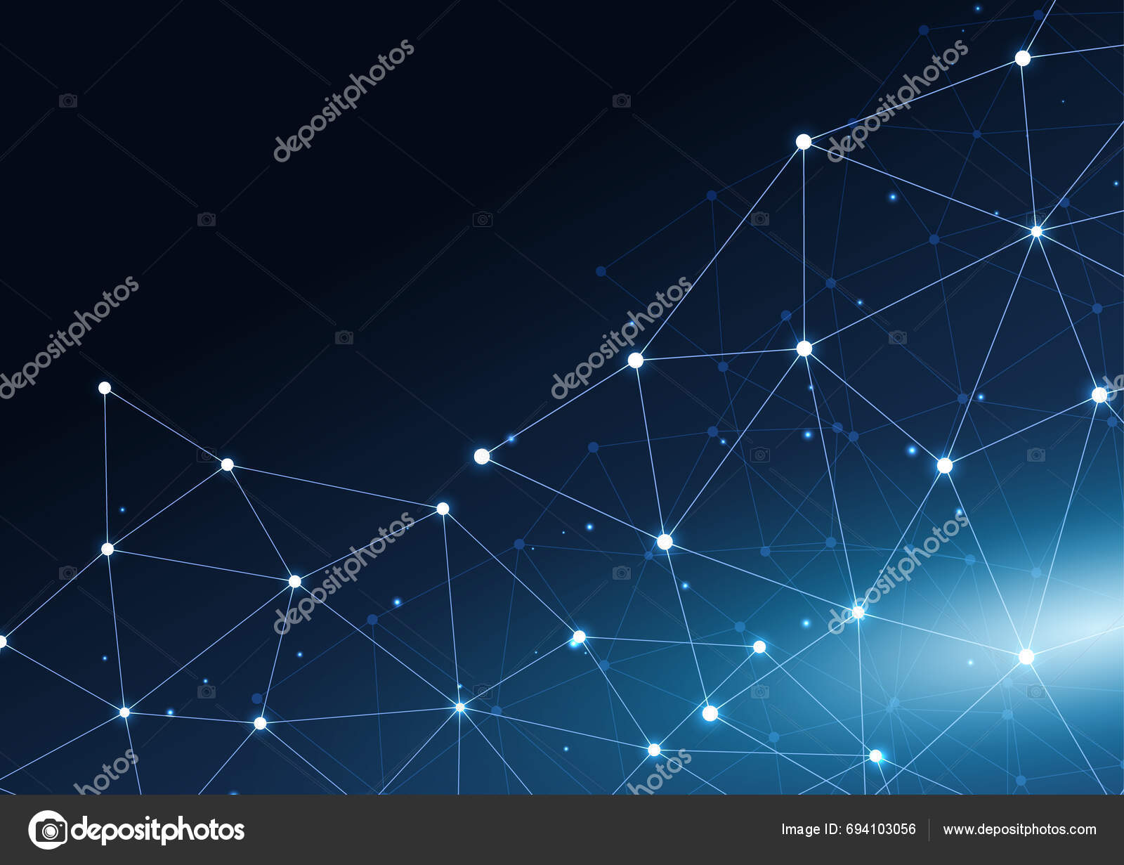 Connected Blue Digital Network Background Stock Vector by ©fujiwara ...