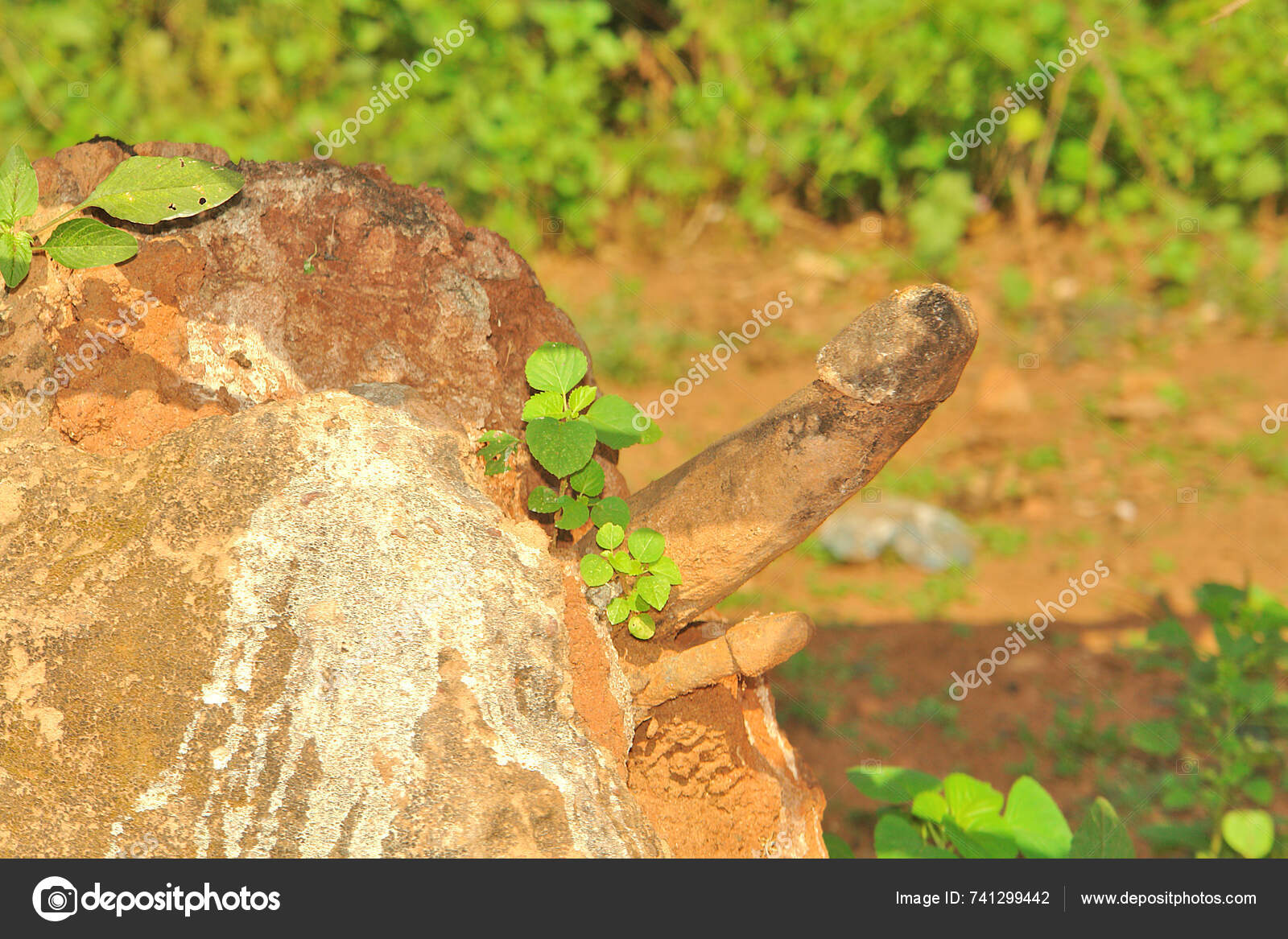 Phallic Stone Object Voodoo Worship Benin — Stock Photo © RobNaw #741299442