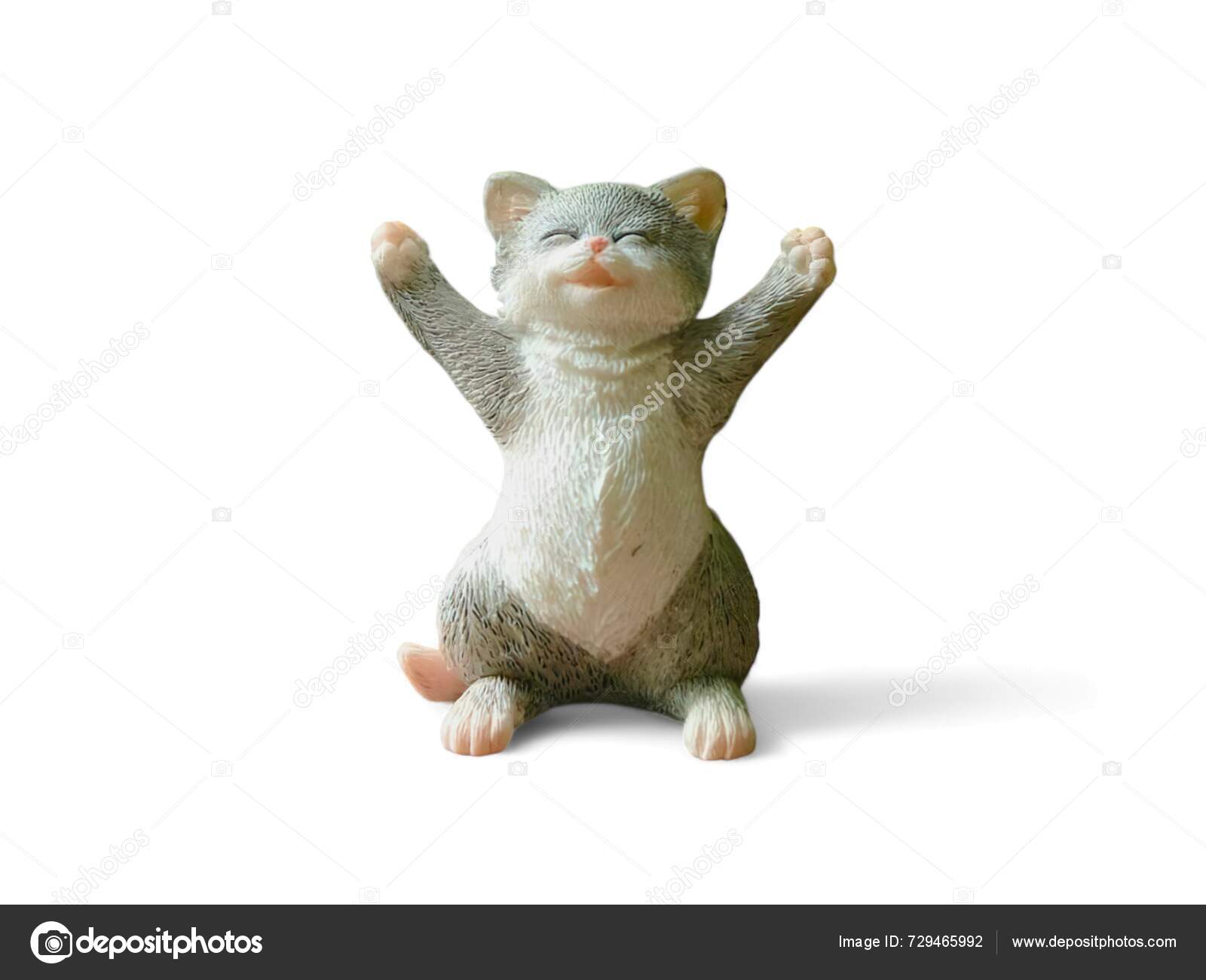 Miniature Standing Gray Cat White Background — Stock Photo © Adi4392 ...