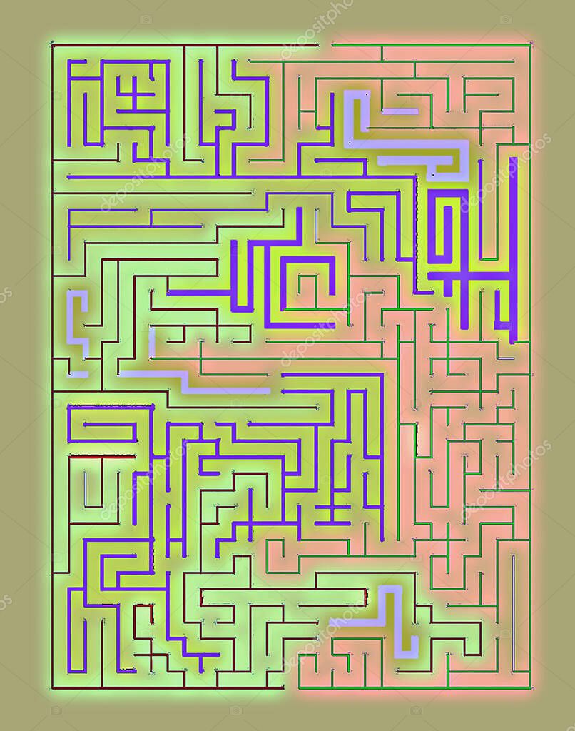 Dibujo colorido con patrón de laberinto, diseñado con bolígrafos y ...