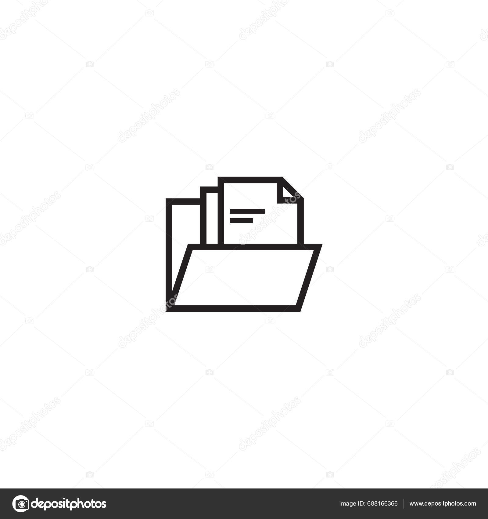 Folder Icon Flat Style Document Vector Illustration White Isolated ...