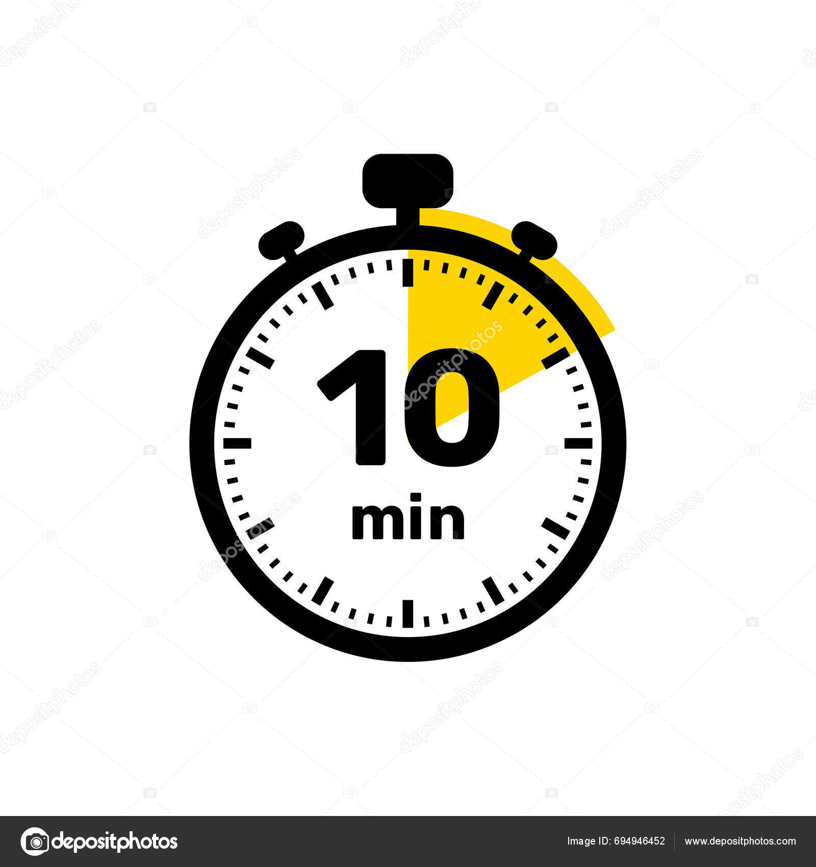 Minutes Analog Clock Icon White Background Design Stock Vector by ...