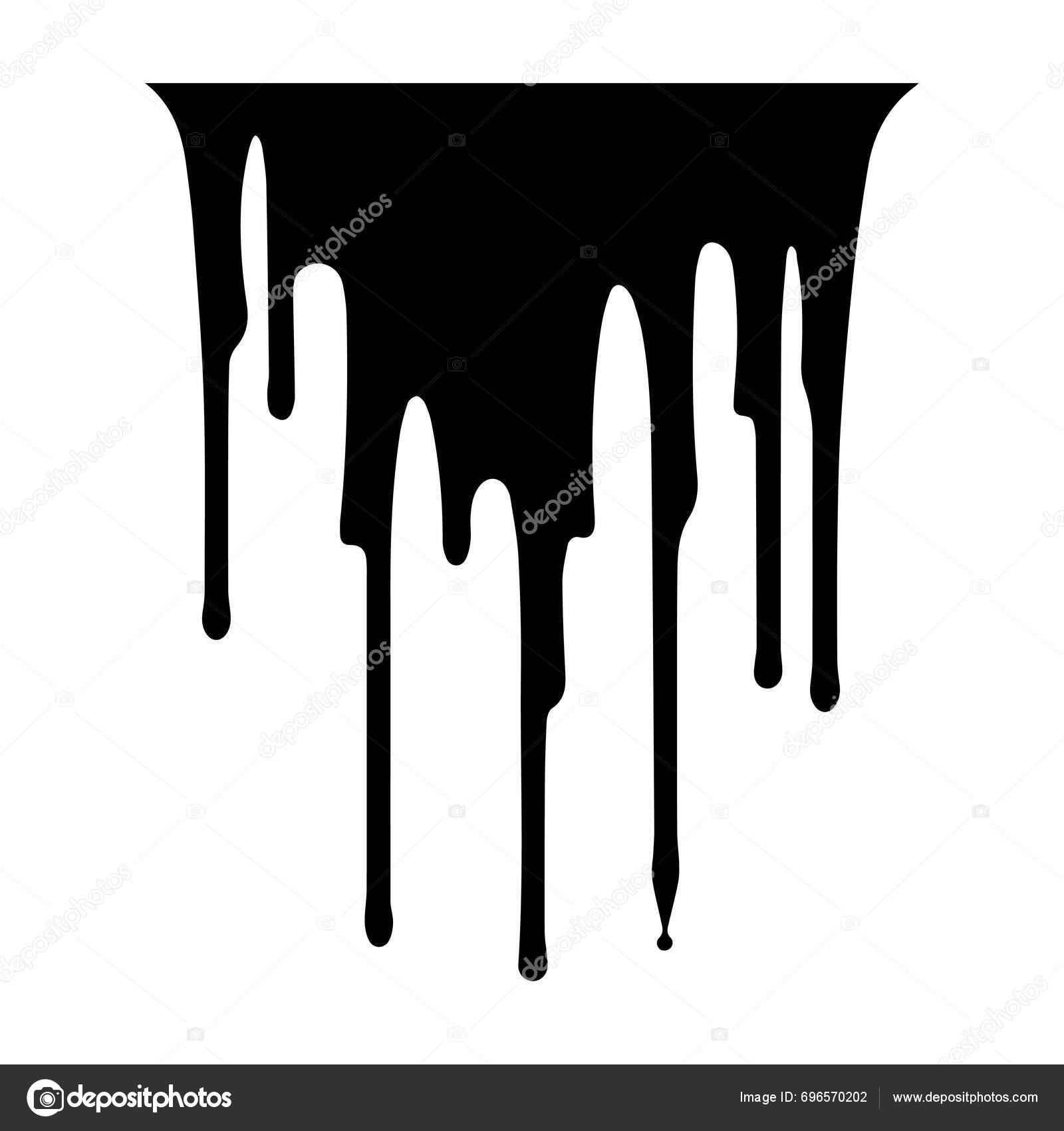 Paint Drips Black Vector Isolated White Background Design Stock Vector ...