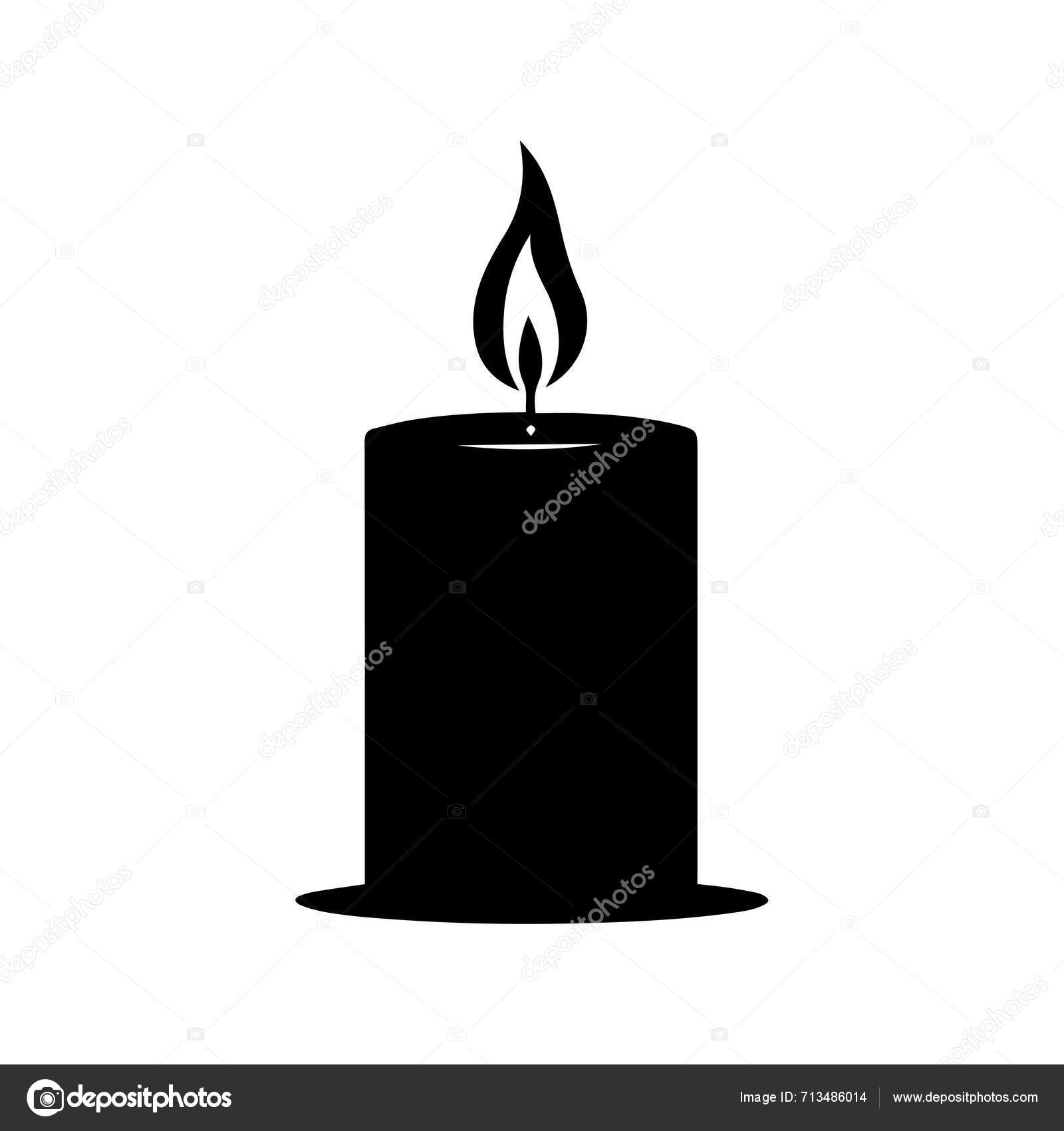 Candle Black Icon Fire Vector Design Stock Vector by ©Mohammad_Sohel ...