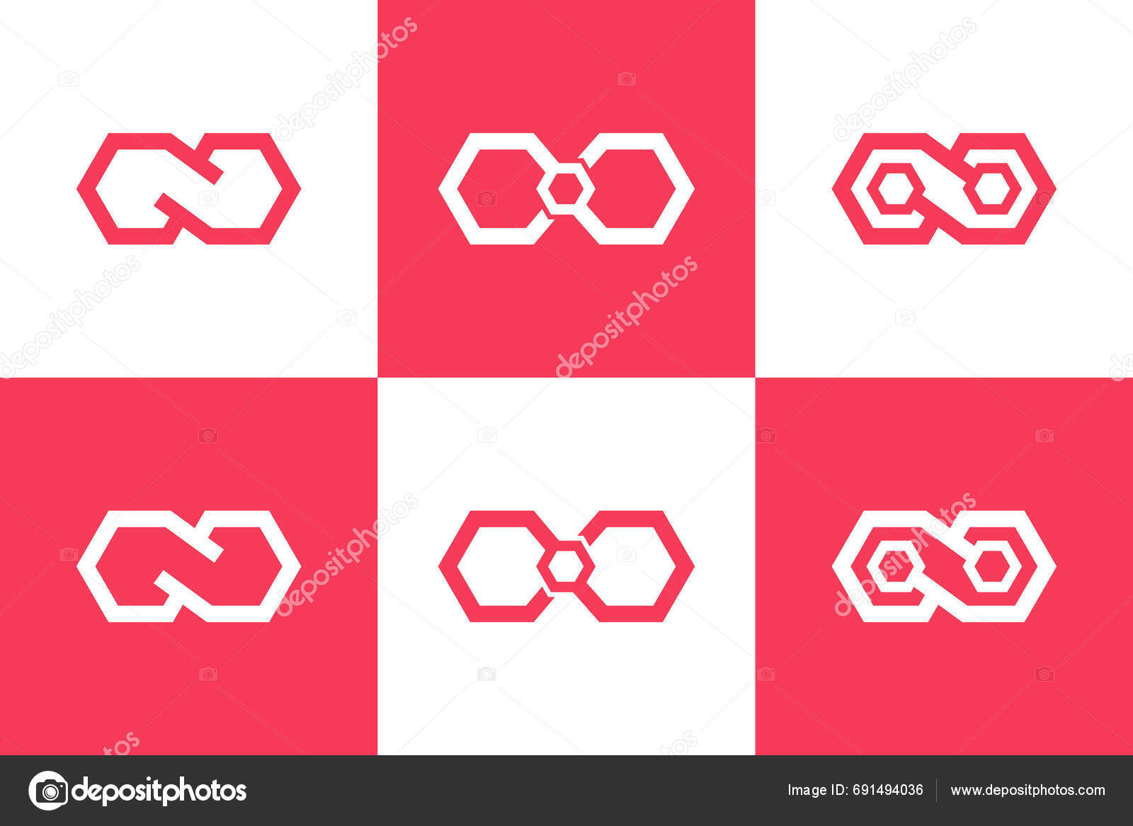 Set Infinity Logo Design Modern Concept Premium Vector Stock Vector by ...