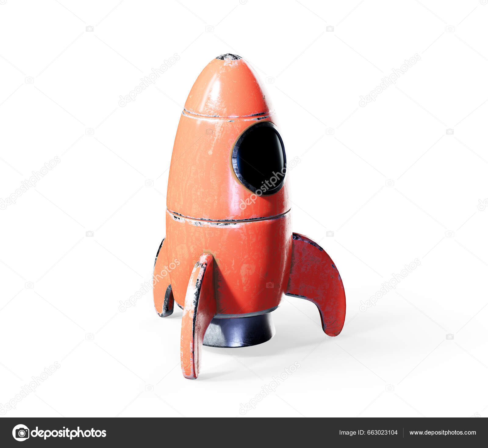 Old School Style Rocket Isolated White Rendering — Stock Photo ...