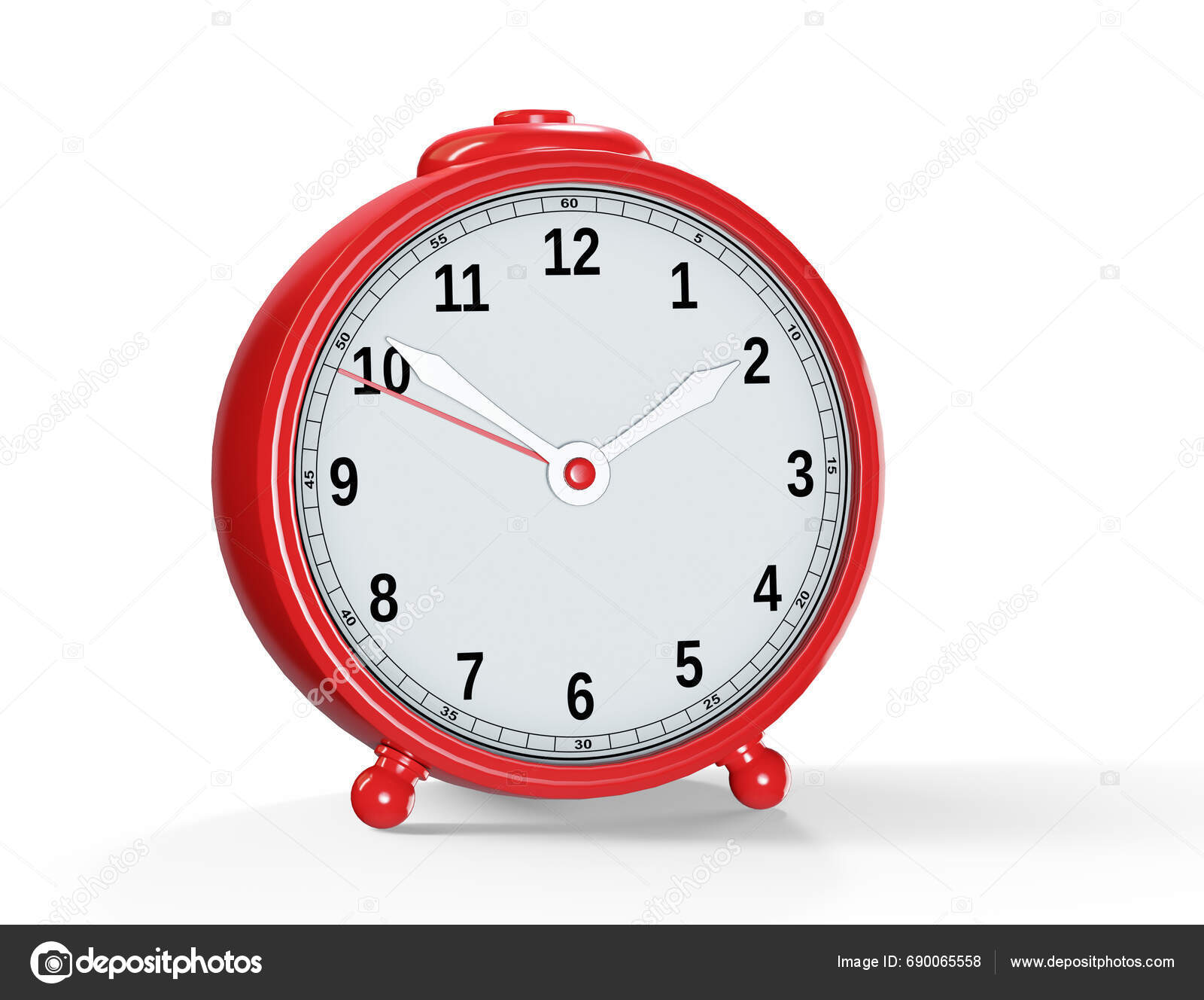 Abstract Alarm Clock White Background Rendering — Stock Photo ...